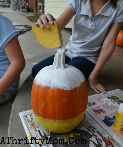 Candy Corn Pumpkin ~ Fast and easy way to decorate a Pumpkin (No ...