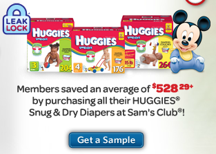 Huggies sample from Sam's Club - A Thrifty Mom