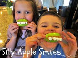 Recipes for kids ~ Silly Apple Smiles – A Thrifty Mom
