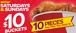 KFC $10 Weekend Buckets for a 10 piece bucket ~ starts 10/12 DINNER ...