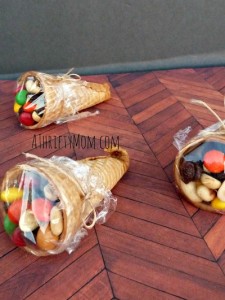 Ice Cream Cone Cornucopia Snacks ~Thanksgiving Snacks – A Thrifty Mom