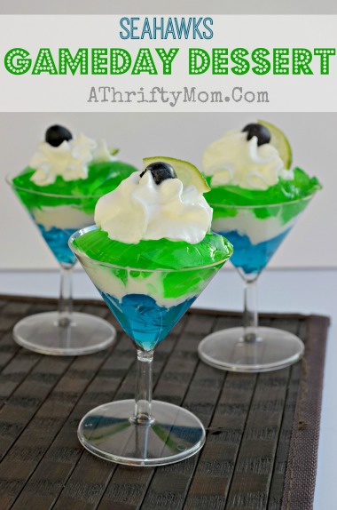 GameDay Seahawks Mini Martini Glass Dessert ~ Superbowl Party Ideas - A ...