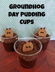 Groundhog Day Pudding Cup Snacks – A Thrifty Mom