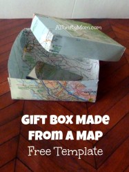 Gift Box Made From a Map ~ Free Template – A Thrifty Mom