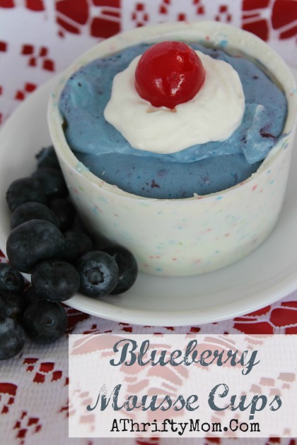 BLUEBERRY MOUSSE CUPS ~ Red White and Blue Dessert #Recipe #July4th – A ...