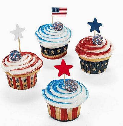 100 Patriotic Baking Cups with Picks Just $6.60 & 144 Red and White ...