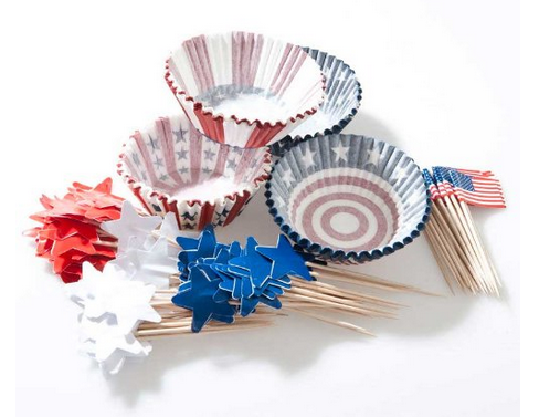 100 Patriotic Baking Cups with Picks Just $6.60 & 144 Red and White ...