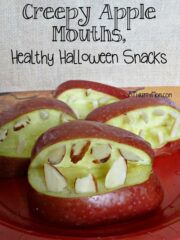 Creepy Apple Mouths, Healthy Halloween Snacks #Party #DIY – A Thrifty Mom