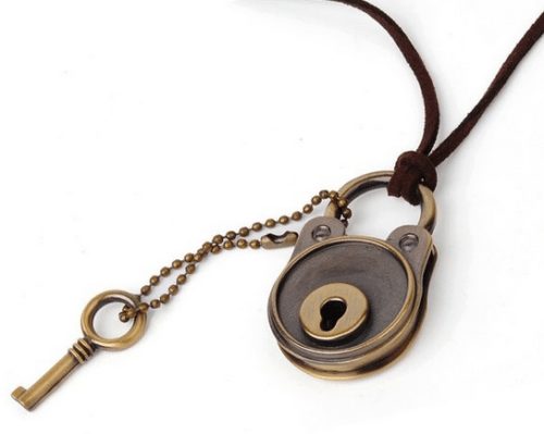 Retro Lock and Key Necklace locket