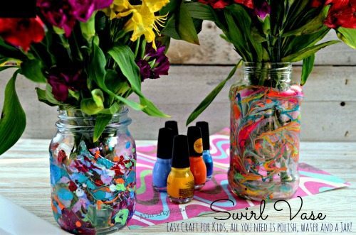 Swirl Vase ~ Tie Dye Upcycle Vase, Kids Crafts