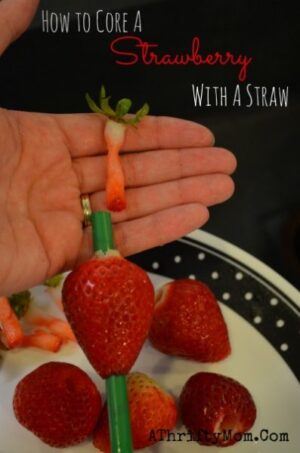 Kitchen Hacks ~ How To Core A Strawberry With A Straw – A Thrifty Mom