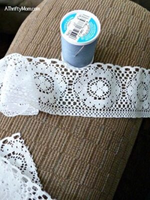 Patching denim holes with lace – A Thrifty Mom
