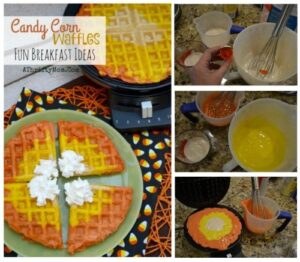 Fun breakfast ideas for Halloween ~ Candy Corn Waffles – A Thrifty Mom