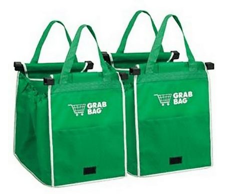 Grabbag Reusable Grocery Bags that Hook on to your Cart – Holds up to ...