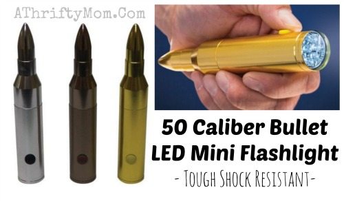 50 Caliber Bullet LED Mini Flashlight ~ Gift idea for hunters, campers ...