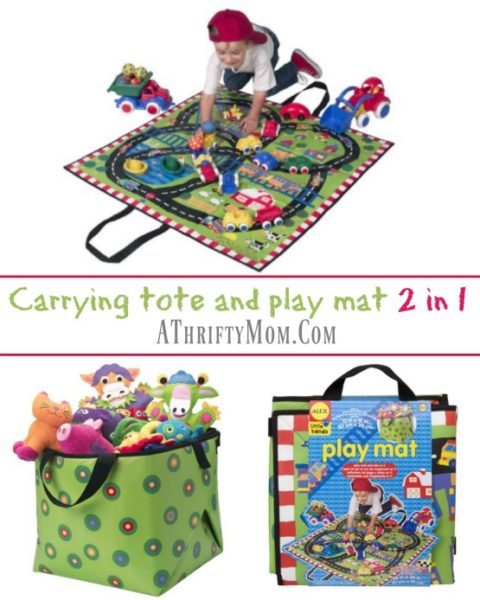 Car Carrying tote and play mat - Folds up into a storage tote for toys!