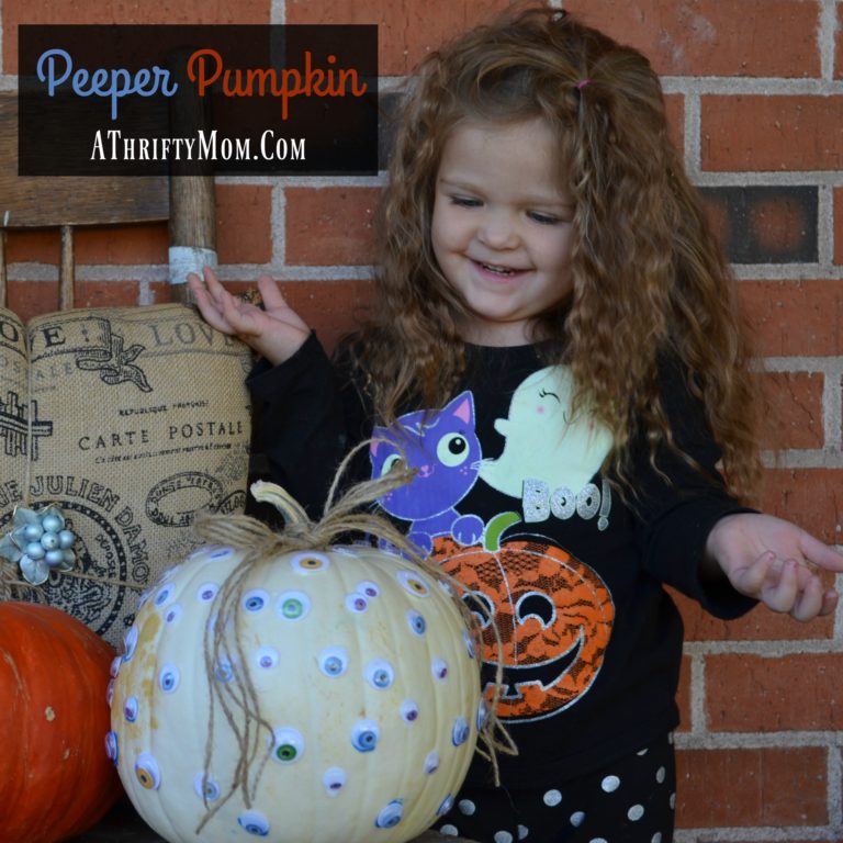 DIY Halloween Peeper Pumpkin ~ Safe way for kids to decorate a pumpkin