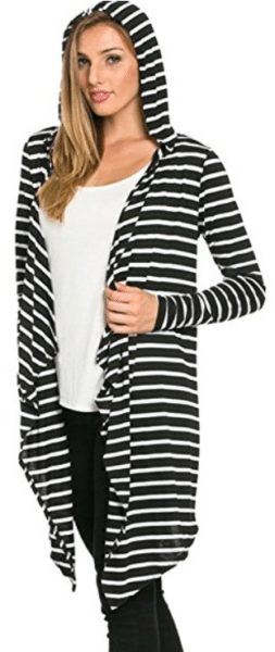 Open Front Striped Hoodie Cardigan – A Thrifty Mom