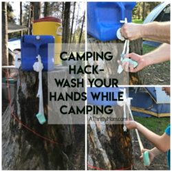 Camping hack, wash your hands when camping - A Thrifty Mom