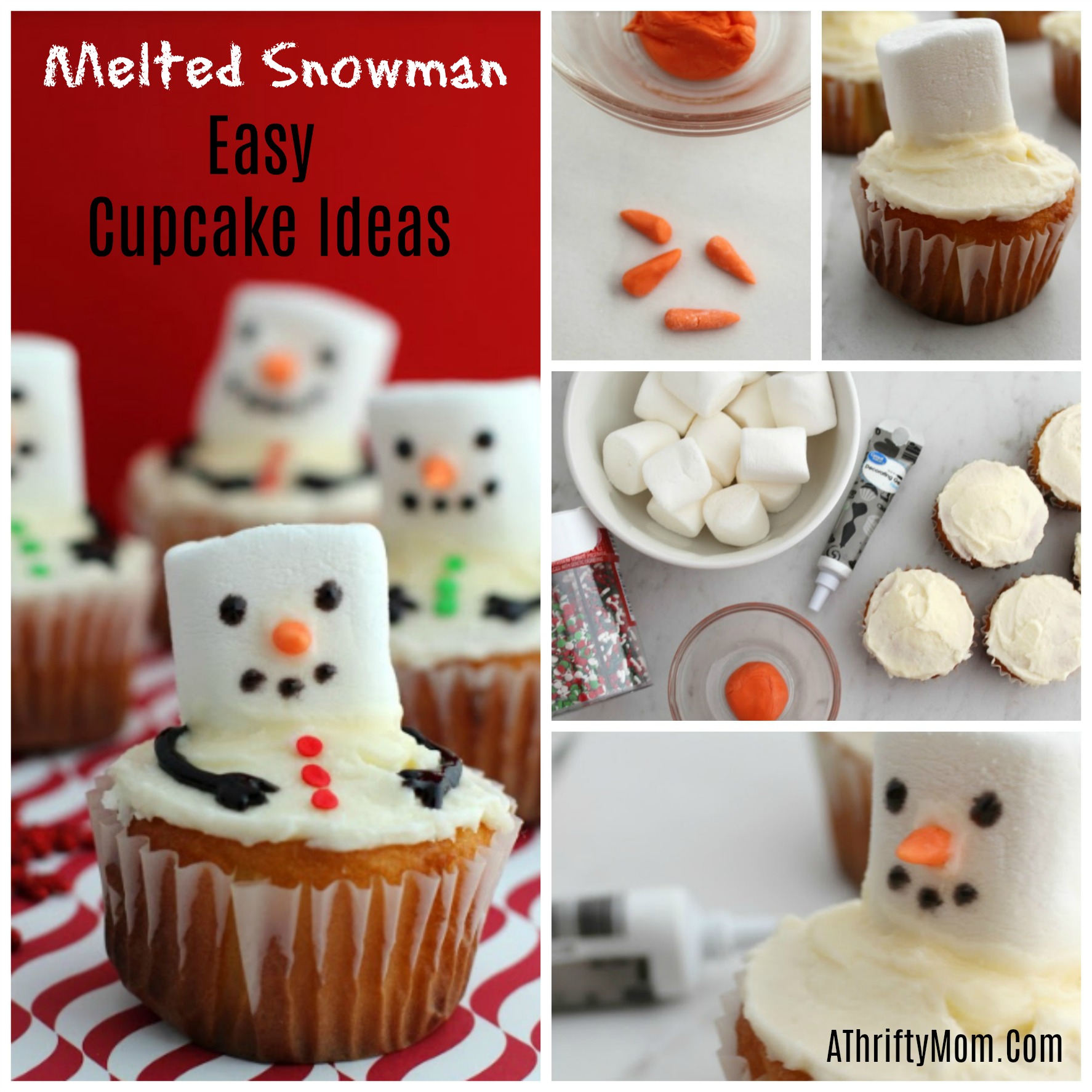 Easy Cupcake Ideas – Melted Snowman – A Thrifty Mom