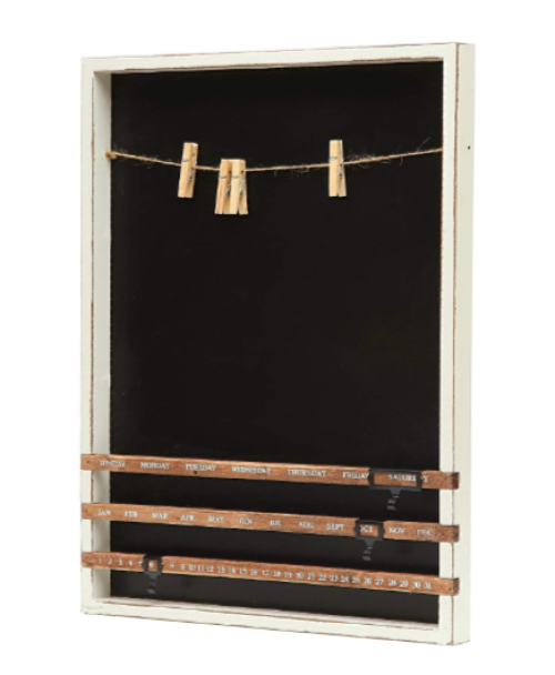 Chalkboard with sliding wood calendar – A Thrifty Mom