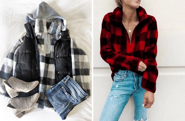 Buffalo check sweater – A Thrifty Mom