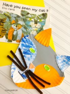 Paper plate cat face craft for kids - A Thrifty Mom