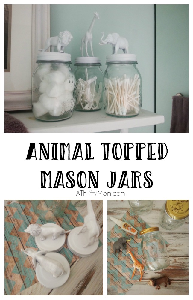 Animal topped mason jars – A Thrifty Mom