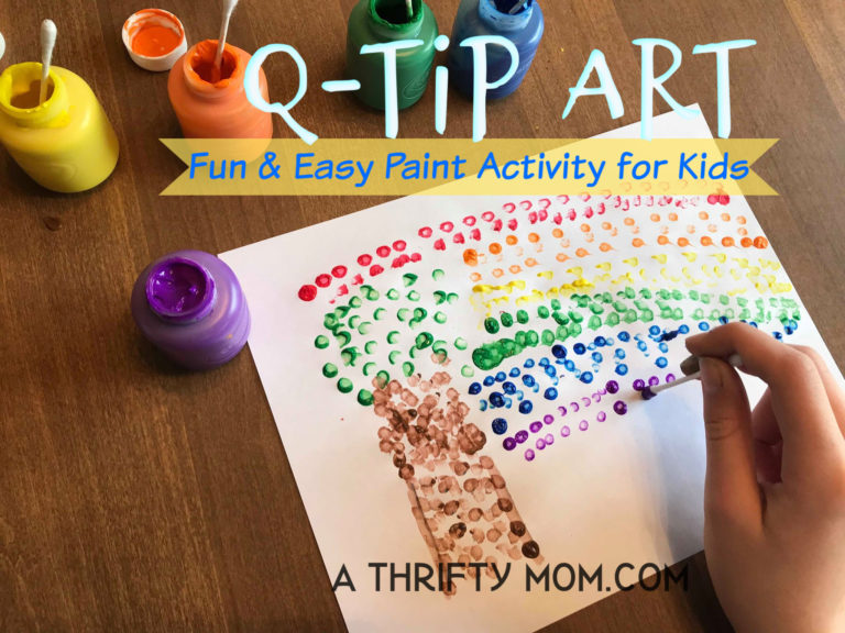 Q-Tip Painting Art Activity for Kids - A Thrifty Mom