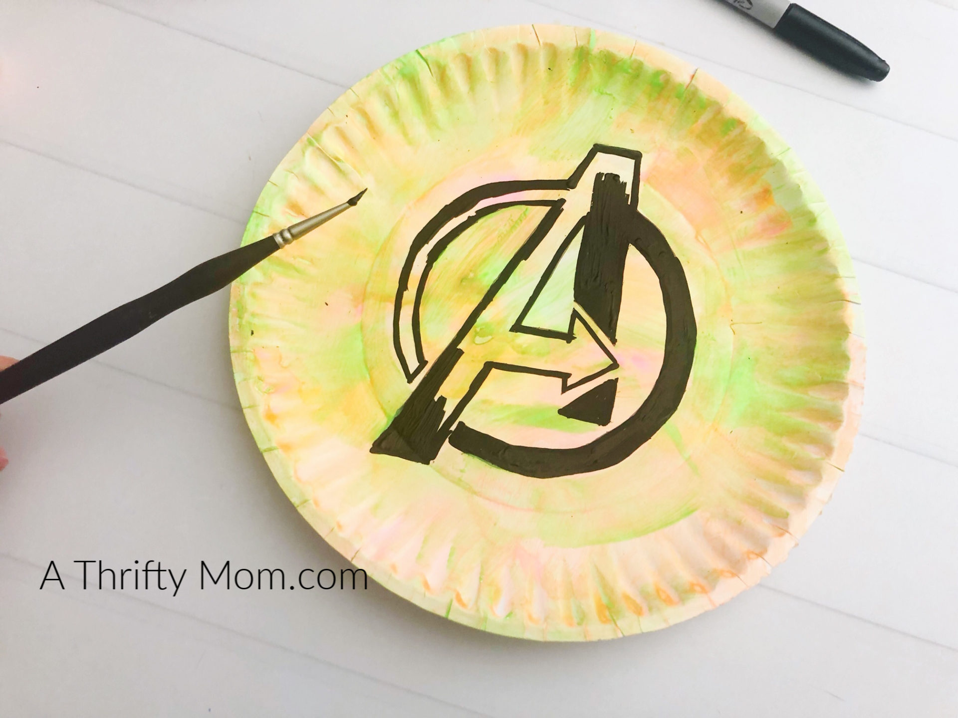 Glow-in-the-Dark Avengers Plate Craft – A Thrifty Mom