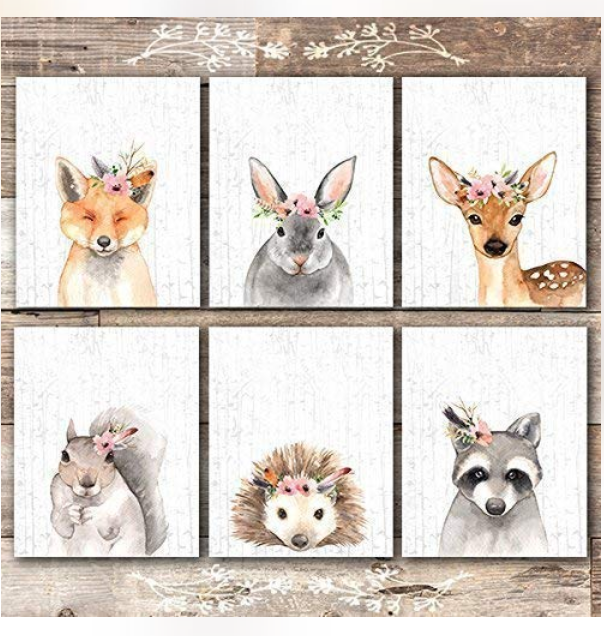Woodland Animals Nursery Art Prints – A Thrifty Mom