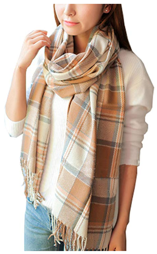 Women’s Long Big Grid Scarf – A Thrifty Mom