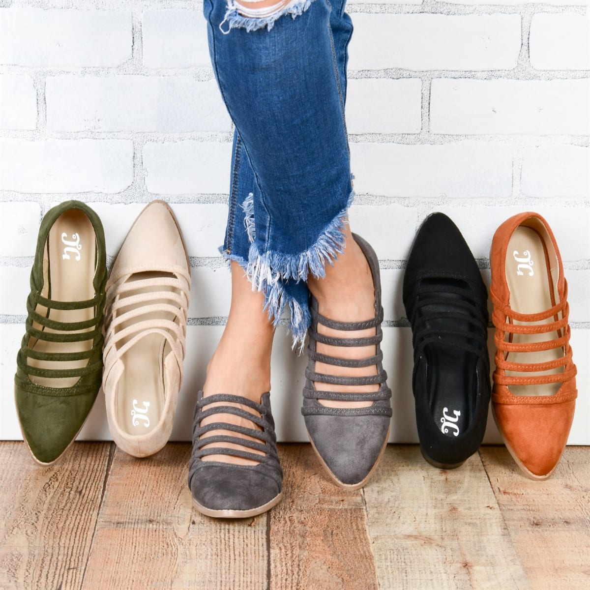 Strappy almond toe flats – A Thrifty Mom