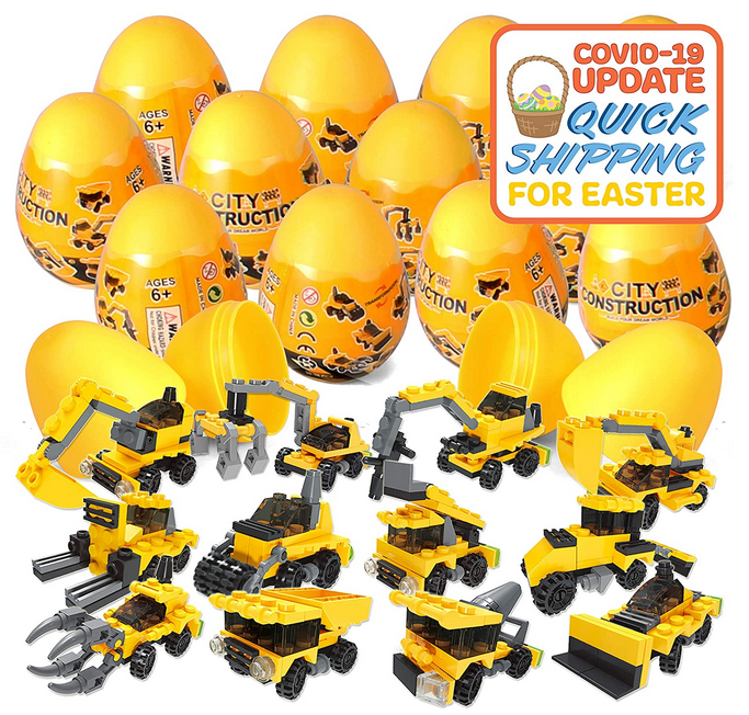 Construction Vehicles Building Block Prefilled Easter Eggs – A Thrifty Mom