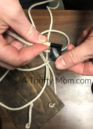 DIY Rope Hanging Shelf - A Thrifty Mom