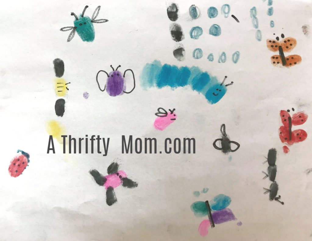 Finger Print Bug Art – A Thrifty Mom