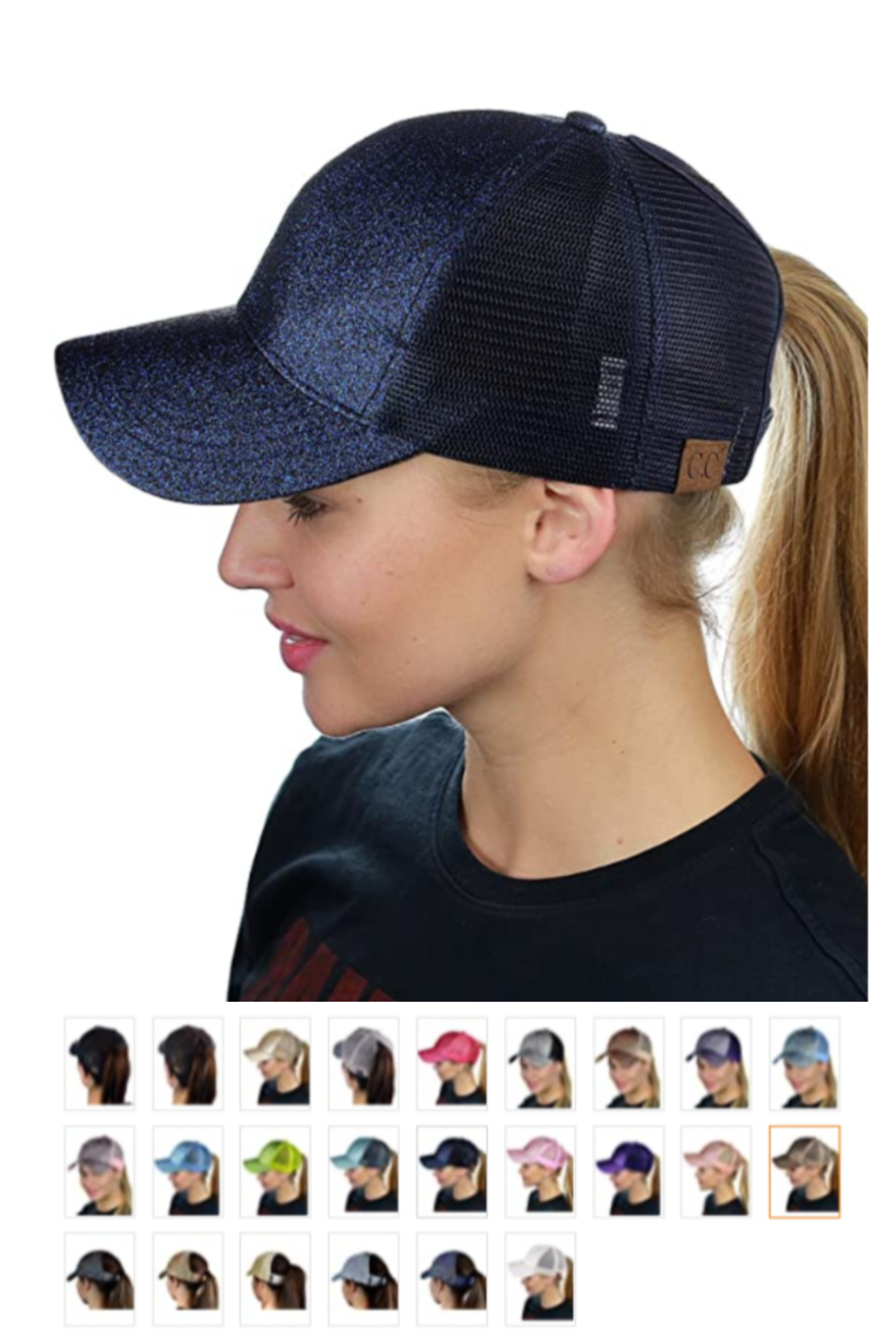 Glitter mesh ponytail cap – A Thrifty Mom