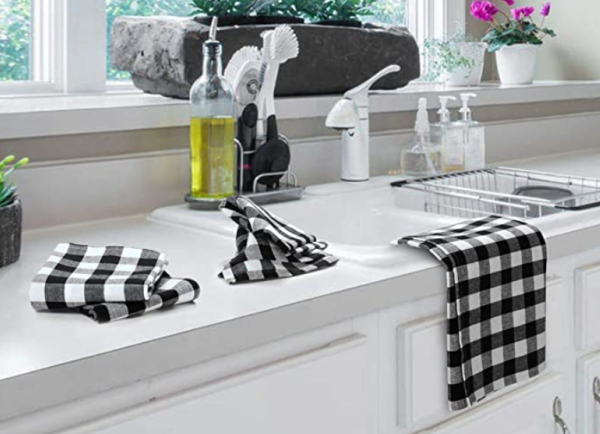 Buffalo plaid kitchen towel set – A Thrifty Mom