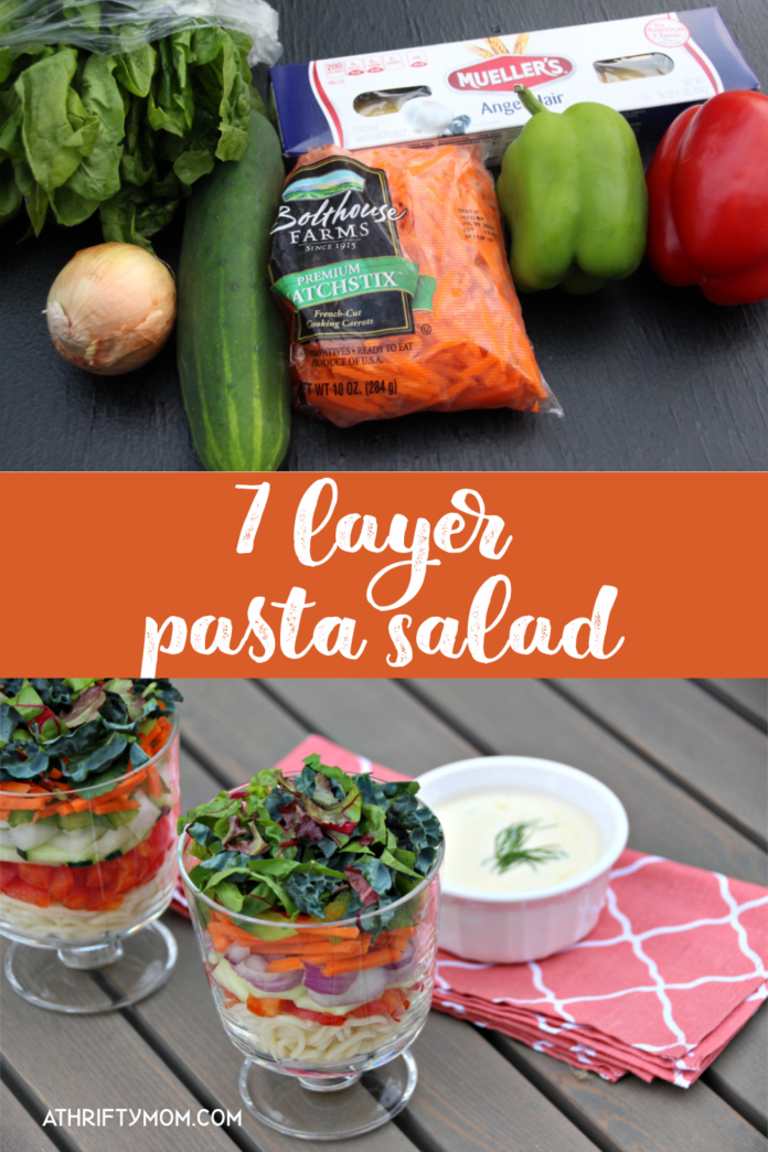 7 layer pasta salad – A Thrifty Mom