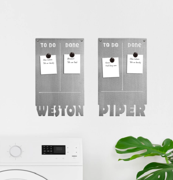 Custom metal magnet board – A Thrifty Mom