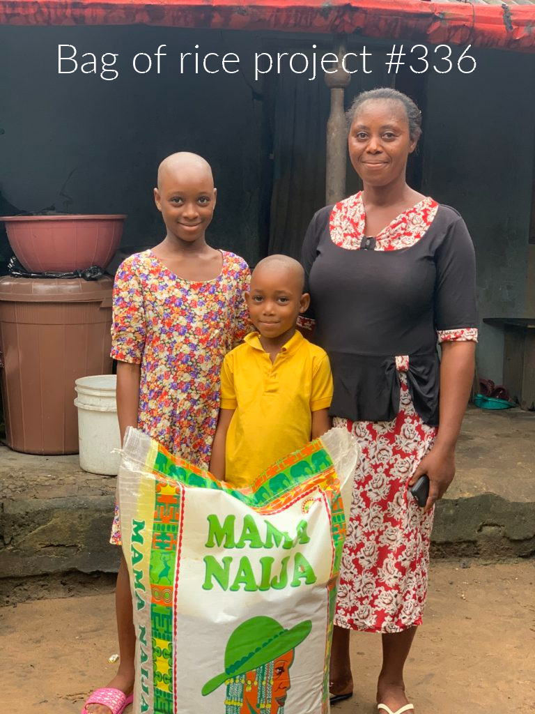 Bag of Rice Project #336 -A visit to the Obot family – A Thrifty Mom