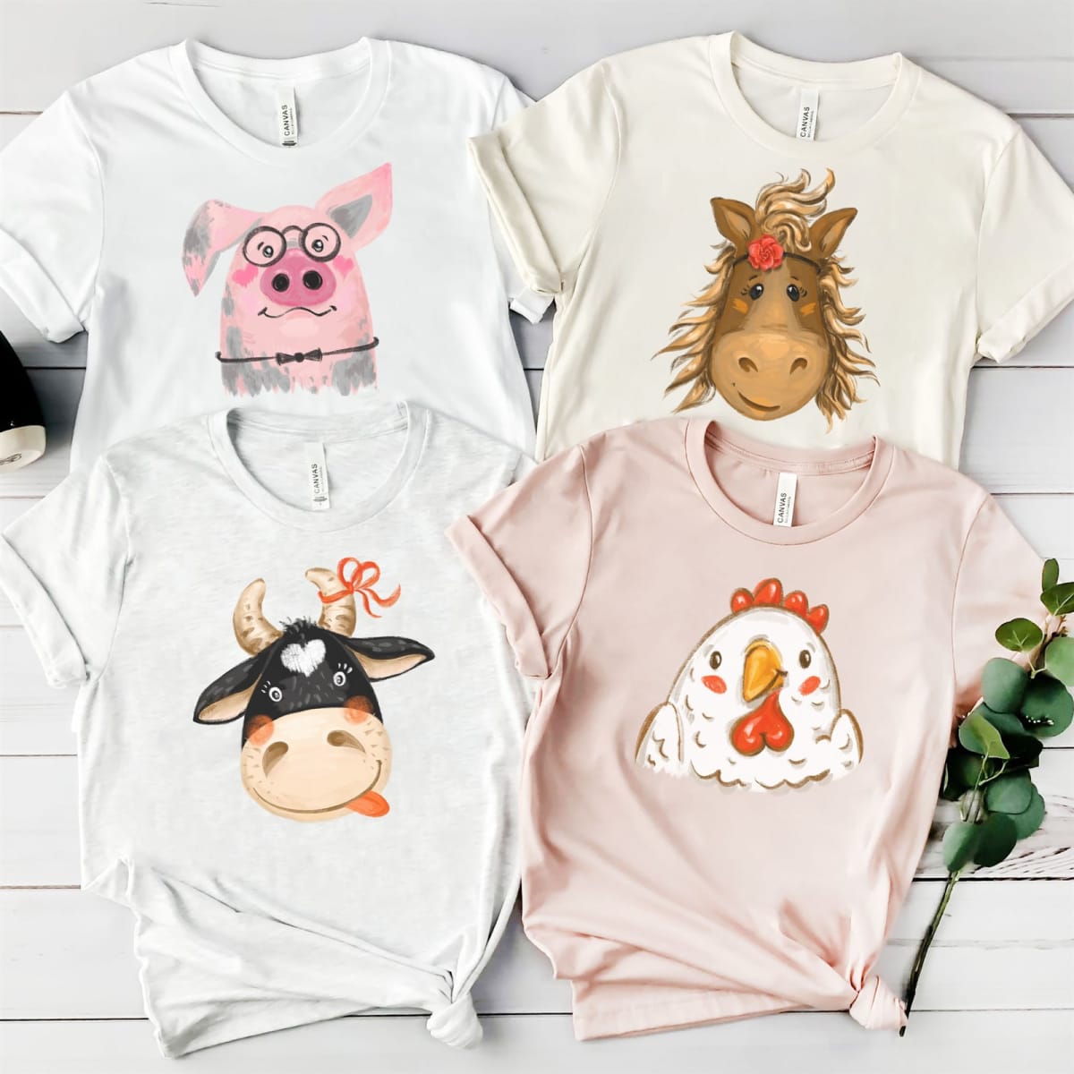 Farm animal cuteness graphic tees – A Thrifty Mom