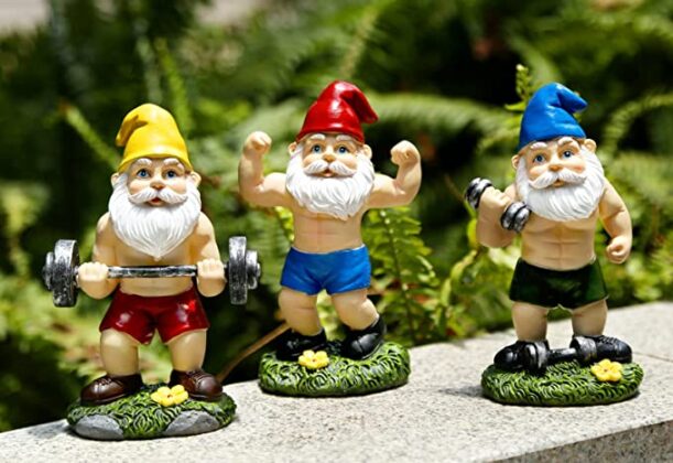 Exercising garden gnomes – A Thrifty Mom