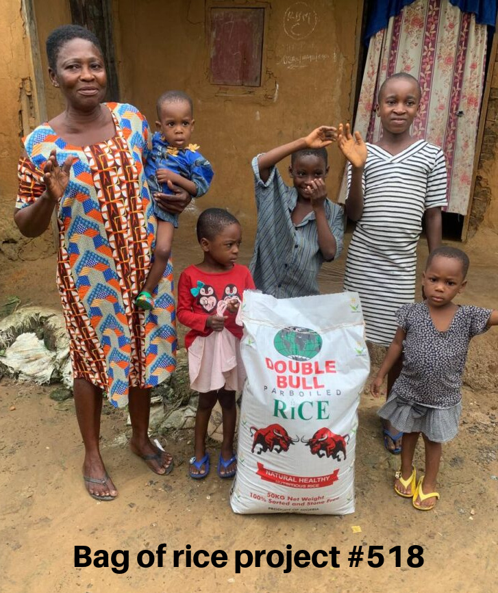 Bag of Rice Project #518 -A visit to the Ime family - A Thrifty Mom