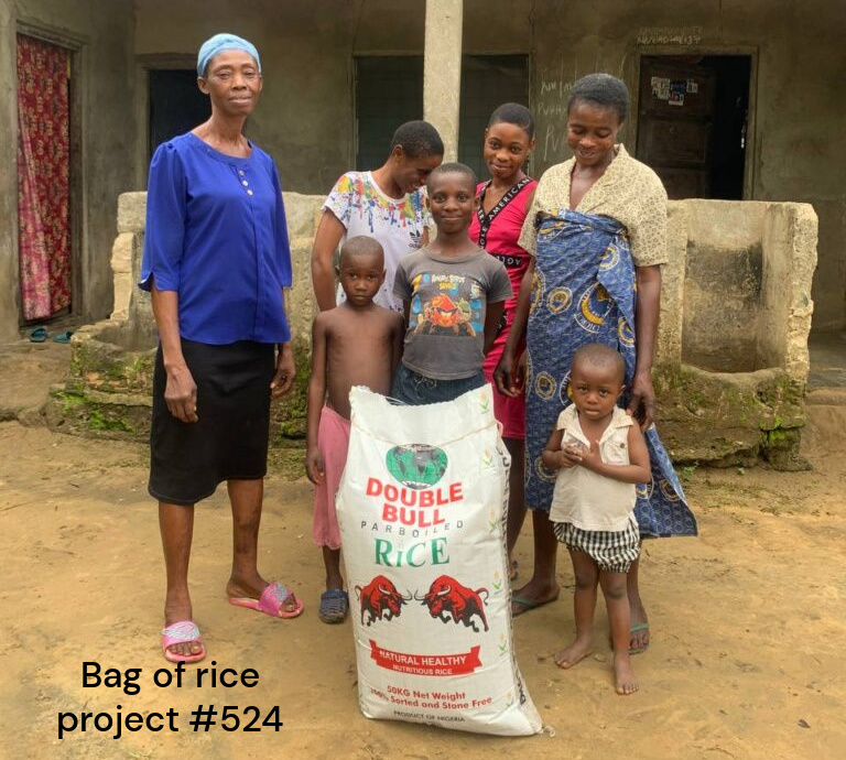 Bag of Rice Project #524 -A visit to the Imoh family – A Thrifty Mom