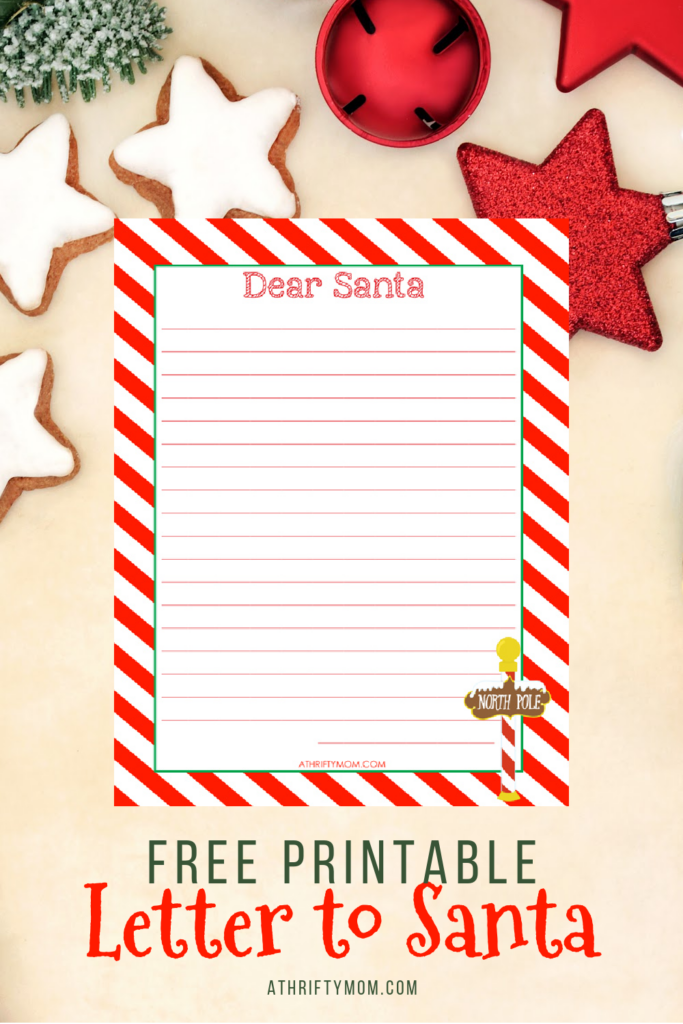 Letter to Santa free printable – A Thrifty Mom