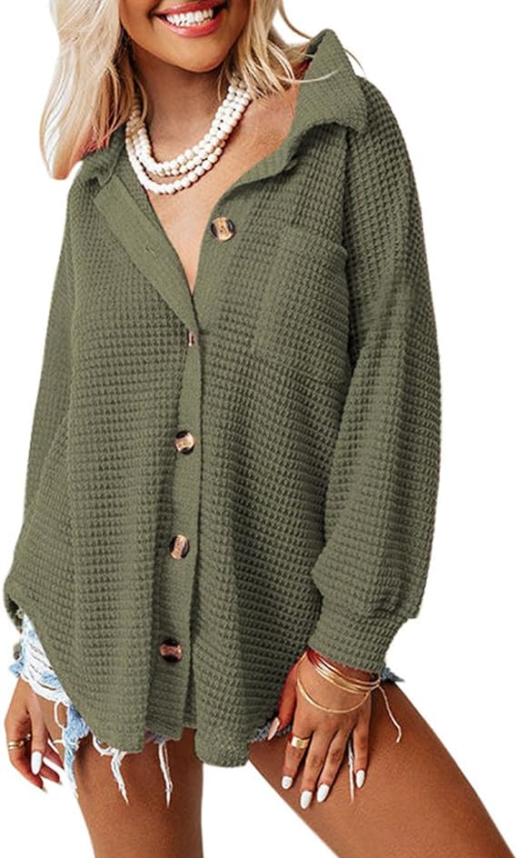 Waffle knit shacket – A Thrifty Mom