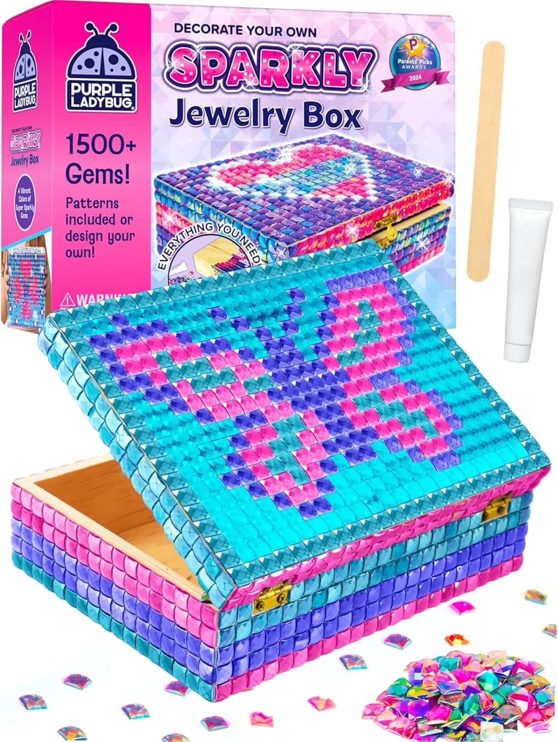 Sparkly jewelry box craft kit – A Thrifty Mom